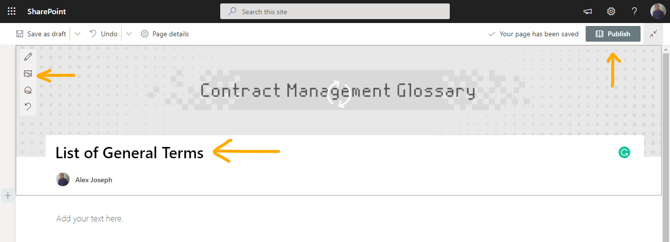 How To Create A Glossary Page In Sharepoint